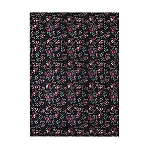 Juicy Couture - Throw Blanket | Garden Floral | Plush and Cozy | Decorative Blankets for Sofas, Chairs and Beds| Luxurious and Soft | Chic Home Decor | Measures 50" x 70" | Black