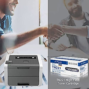 TN221 Toner Cartridges: 4-Pack TN-221 Compatible for TN221BK TN221C TN221M TN221Y Toner Replacement for Brother HL-3170CDW MFC-9130CW MFC-9330CDW MFC-9340CDW HL-3140CW HLL3170CDW Printer