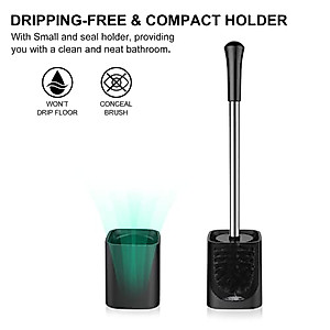 SetSail Toilet Bowl Brush and Holder Compact Size Toilet Brushes for Bathroom with Holder & SetSail Toilet Bowl Brush and Holder, 2 Pack Compact Size Toilet Brushes for Bathroom with Holder