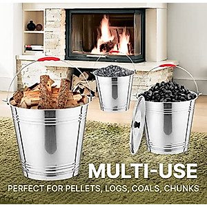 Skywin Metal Can with Lid - Durable 4 Gallon Metal Bucket With Lid for Heavy Loads - Environment-friendly Metal Trash Can With Lid Outdoor, Safe Alternative to Plastic (3)