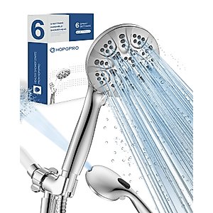 HOPOPRO High Pressure Shower Head with Handheld 7 Spray Settings Detachable Shower Head Built-in Power Spray to Clean Corner Tub and Pets, Extra Long Stainless Steel Hose & Adjustable Bracket