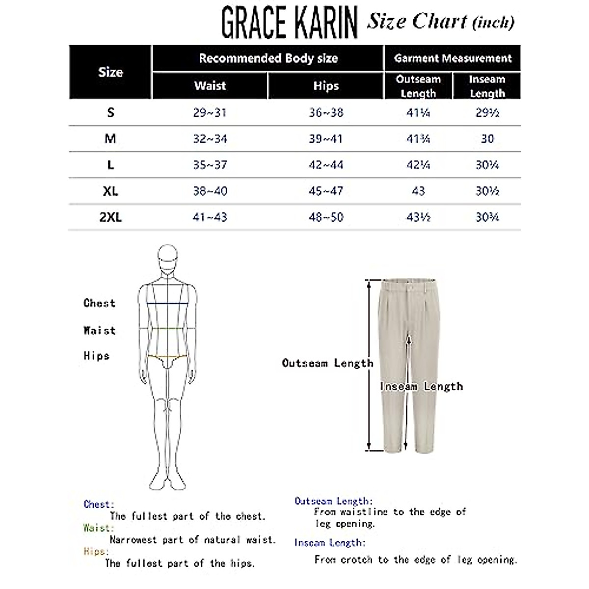 GRACE KARIN Men's Dress Pants Slim Fit Flat Front Business Pants with Pockets Black