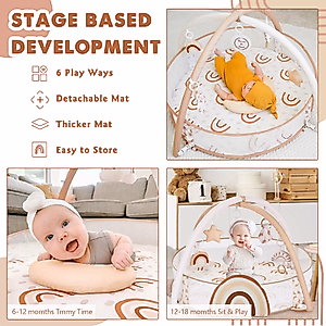 Crisschirs 6-in-1 XL Large Baby Gym & Ball Pit, Play Mat & Play Gym, Combination Baby Activity Gym with Milestone Cards for Sensory Exploration and Motor Skill Development, Balls are not Included