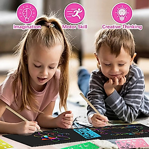 Smasiagon Scratch Paper Art Set for Kids: 2 Pack Scratch Off Arts Crafts Valentine's Day Gifts for Kids Ages 3-12 Girls Boys Birthday Christmas Party Favor Games Easter Basket Stuffers DIY Activity