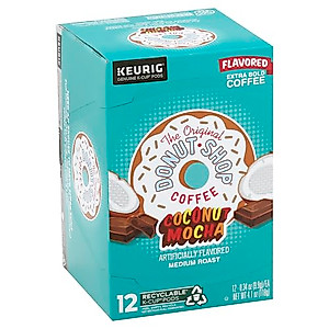 The Original Donut Shop Coffee,medium roast pods Coconut Mocha, 4.1 Ounce, 12 Count