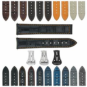 Ewatchparts 18-19-20-22-24MM LEATHER WATCH BAND STRAP COMPATIBLE WITH IWC PILOT PORTUGUESE 7 WATCH