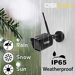 OSI Smart Security Bullet Camera Outdoor 1080P HD,WiFi Cameras, Home Security Cameras, AI Human Detection, Two-Way Audio, Night Vision,Compatible with Alexa, Google,32GB SD Card Included/Cloud StoragE