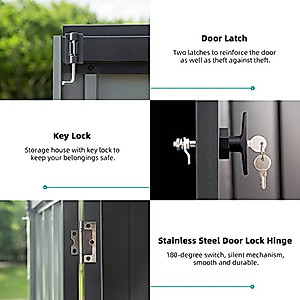 Domi Outdoor Storage Shed 10x8 FT, Metal Tool Sheds Storage House with Lockable Double Door,Large Bike Shed Waterproof for Garden,Backyard,Lawn