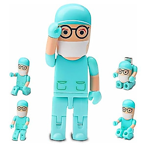 USB Flash Drive 64GB Cartoon Doctor Model USB Drive Thumb Drives USB 2.0 Memory Stick for External Data Storage, Green