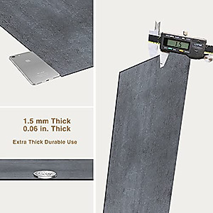 Surnuo 30 PCS 12 * 12 inch 1.5mm Thick Peel and Stick Vinyl Floor Tile, Self-Adhesive Tile Flooring for Bathroom, Livingroom, Kitchen and Renter's House Black Color