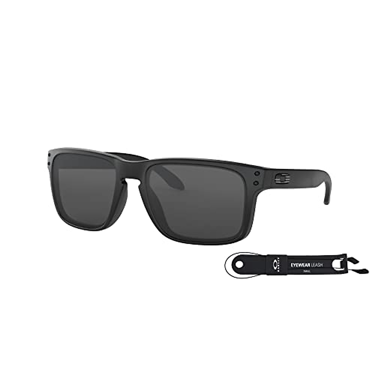 Oakley Holbrook OO9102 9102E5 Matte Black/Grey Sunglasses For Men Bundle Leash + VISIOVA Accessories