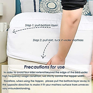 Kipswiza Twin Mattress Topper, Extra Thick Cooling Mattress Pad Cover, Soft & Breathable 4 Inch Memory Foam Mattress Topper with 8-21 Inch Deep Elastic Pocket, White