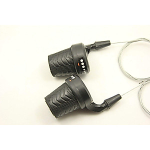 Bike Bicycle Shifters 3 x 5 6 7 Speed Shifters Set Twist Grip Gear Shifters