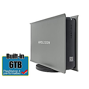 Avolusion PRO-5X Series 6TB USB 3.0 External Gaming Hard Drive Works for PS4 Original, Slim & Pro (Grey)