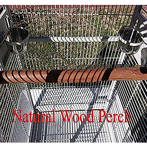 4 Size, Castle PlayTop Parrot Cage for Large Macaws Cockatoos African Grey Amazon (40" x 30" x 72"H White Vein)