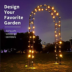 SCENDOR Wedding Arch Garden Arbor Curved Metal Durable Iron Garden Arch Trellis for Climbing Plants Outdoor Ceremony