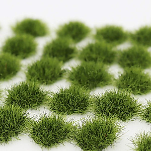 100 Pcs Static Grass Tuft Model Grass Tufts Railway Artificial Grass Miniature War Gaming Terrain DIY Model Railroad Scenery War Gaming Scenery (Green)