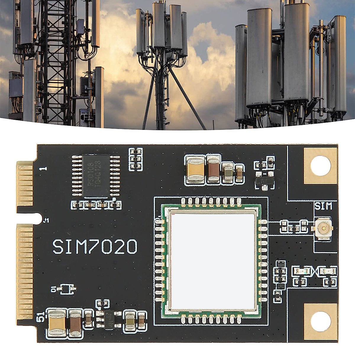 Yoidesu PCI‑E Module, PCI‑E 7020G Module Card SIM7020G Chip DIY Programming Module with LTE Antenna for LILYGO®TTGO T‑PCIE M2M Applications
