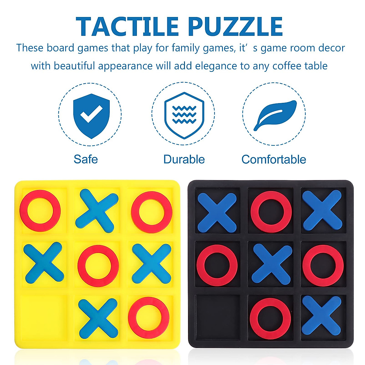 Toe Game Board 2 Boxes Noughts and Crosses Game Kids Toe Game Strategy Board Game for Kids Adult