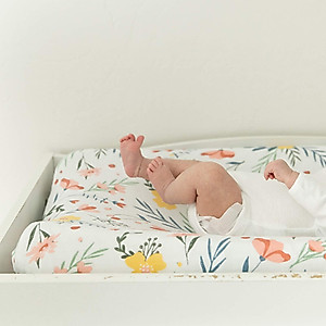 Graced Soft Luxuries Fitted Changing Pad Covers 100% Breathable Cotton for Girls, (Floral Burst)