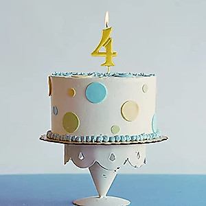 MR.FOAM Number Candle 4,Number 4 Gold Happy Birthday Candles for Cake,Premium Glitter Zero Cake Topper Decoration for Any Celebration Party Wedding Anniversary Decoration for Kids Women or Men (4)