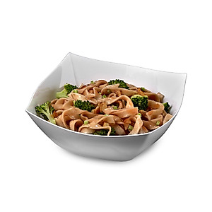 EMI Yoshi EMI-SB16W Square Plastic Soup or Salad Bowl, 16-Ounce, White, 48 Per Case