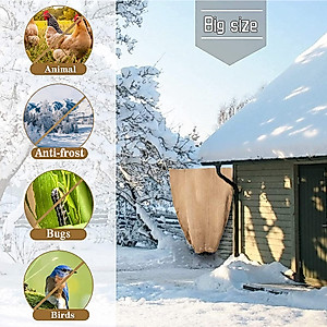 40 × 47 Inch Burlap Winter Plant Cover Bags- Large Size Plant Frost Protector with Drawstring Reusable Plant Covers Freeze Protection Tree Freeze Blanket for Outdoor Garden Plants from Animal Eating