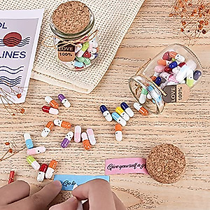 OctinPris 120pcs Capsule Message in Glass Bottle Gift, Capsule Letters Messages Cute Love Notes Pills for Boyfriend/Girlfriend in Birthday Valentines Christmas Anniversary Graduation Thanksgiving
