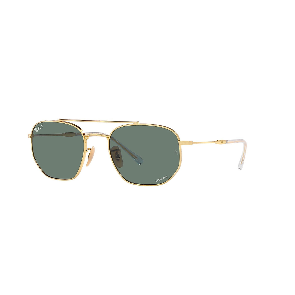 Ray-Ban RB3707 Square Sunglasses, Gold/Polarized Grey, 54 mm