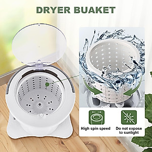 Manual Clothes Dryer Portable Mini Dryer Compact Spin Dryer Non electric Laundry Dryer for RV, Camping, School, Apartment, Dorm White