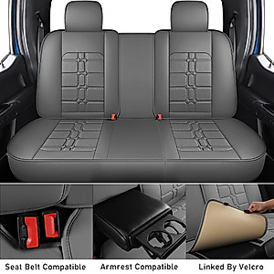 BALLIOL Pickup Seats Covers Compatible with Toyota Tacoma 2005-2023 SR SR5 TRD Off-Road TRD Pro TRD Sport Trall Special Edition Faux Leather (Gray,5 Sets Full Seat)