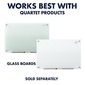 Quartet Strong Magnets, Glass Whiteboard, Dry Erase Board, Large, Clear Rare Earth Magnets, 6 Pack (85391)