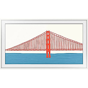 SAMSUNG QN50LS03AAFXZA 50 Inch The Frame QLED 4K Smart TV Bundle 50 inch The Frame Customizable Bezel Modern White