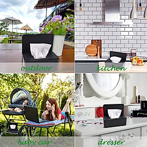 KONUNUS Wet Wipes Storage Box, Wipes Dispenser Holder Tissue Storage Box Case with Lid Dustproof for Home Office, Black