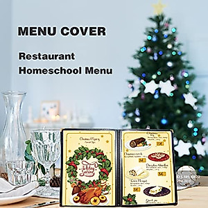 2PCS Menu Covers 8.5" x 11" Restaurant Menu Holder 4 Page 8 View Transparent Menu Sleeve,Fits A4 Size Paper for Restaurant Menu Home Project Office Daily Paper Chores and etc(Black)