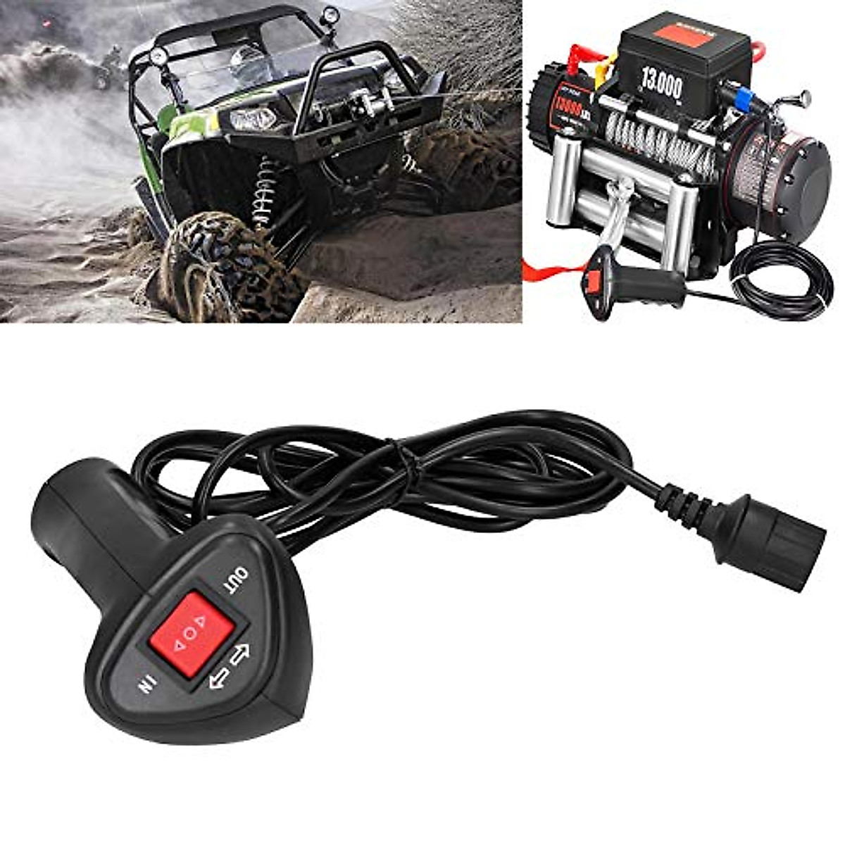 Winch Controller,Universal Electric Winch Remote Control Controller with 9.2ft Cable for Car Off Road Vehicle
