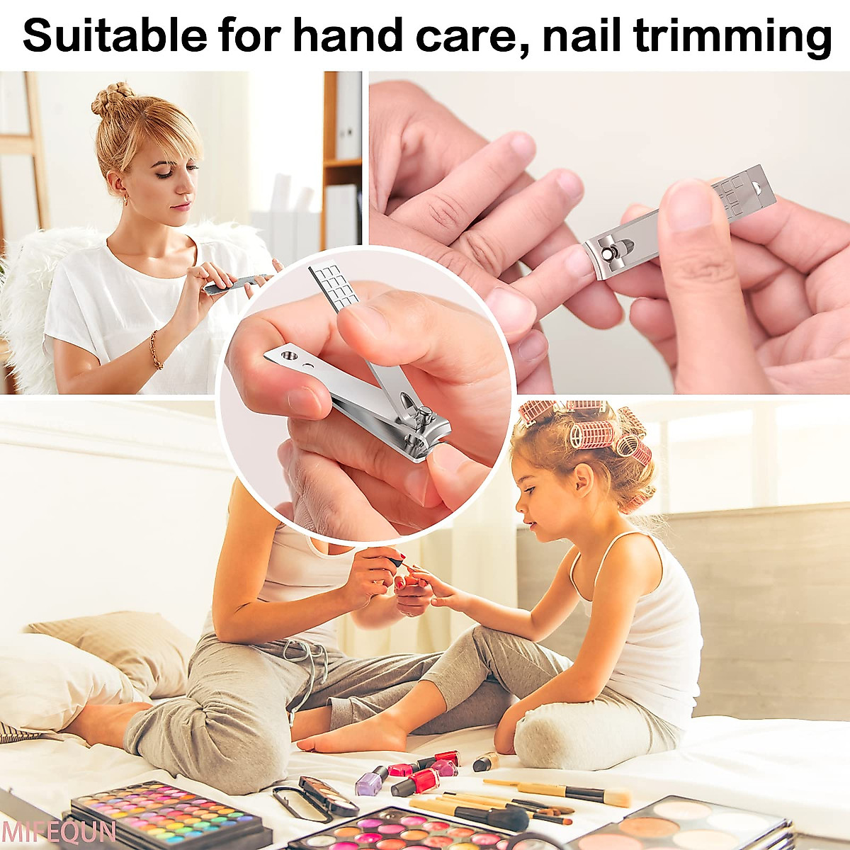 1 Pack Stainless Steel Nail Clippers Set, Professional Fingernail & Toenail Clippers for Thick Nails Perfect, Nail Cutter and Cuticle Trimmer for Men & Women