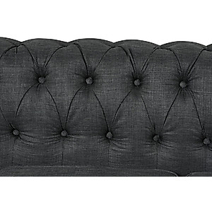 US Furnishing Living Room, Chair for Living Room Furniture Sets, Linen Fabric, Dark Grey (Chair)