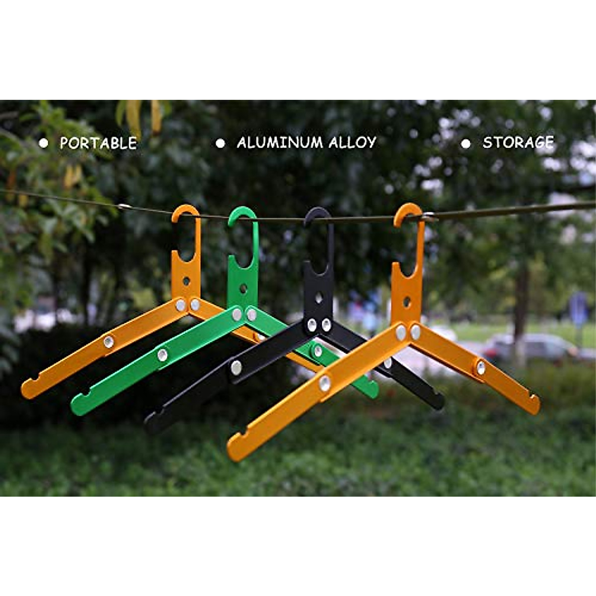 Hikeman Travel Hangers Metal Heavy Duty Folding Hangers for Wet Clothes Portable Space Saving Travel Accessories for Camping Cruise Hotel (3, Black)