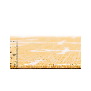 Unique Loom Outdoor Coastal Collection Area Rug - Ahoy (10' x 14' 1" Rectangle, Yellow)