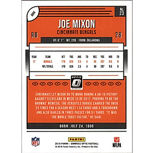 2018 Donruss Optic #23 Joe Mixon Cincinnati Bengals NFL Football Trading Card