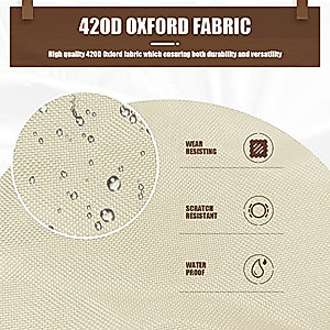 Outdoor Porch Swing Cover Waterproof Heavy Duty 420D Hanging Swing Chair Cover Replacement for Yard Swing Patio Furniture Cover 61x27.5x(35-27.5)Inch Beige