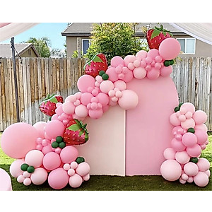 JOGAMS Strawberry Balloon Arch Kit, Strawberry Party Decorations with Red Polka Dot Strawberry Balloons for Strawberry/Berry First/Sweet One Themed Baby Shower Birthday Party Supplies for Girl