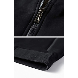 Gihuo Men's Winter Sherpa Lined Hoodie Zip Up Sweatshirt Heavyweight Warm Fleece Jacket with Pockets (Black, X-Large)