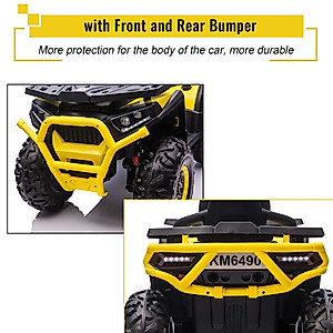 COLOR TREE Kids ATV Ride On ATV 12V Battery Powered Electric Vehicle 4 Wheeler Quad High/Low Speeds with LED Light, Music, Horn, USB/TF/MP3 for Boys & Girls Gift