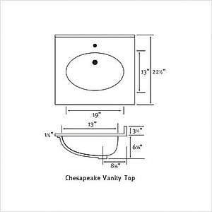 Swan CH02243.053 Chesapeake Solid Surface Single-Bowl Vanity Top, 43-in L X 22-in H X 6.125-in H, Tahiti Gray
