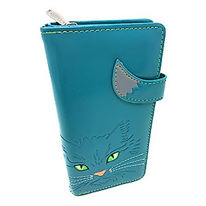 Shag Wear Large Women's Wallet Green Eyes Kitty