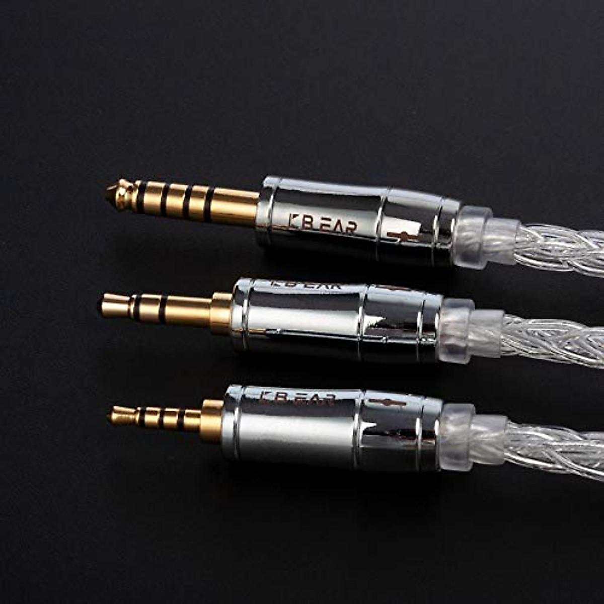 8 Core Silver Earphone Cable 2pin 0.78mm Replacement Cable with 3.5mm Headphone Cable Plug for ES4 ZST ZSN ZS3 ZSR C10 C04 CA4 AS10 ZS10 C12 C16 V80 V90 KB06(2pins 3.5mm)