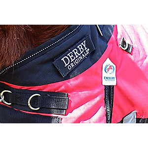 Derby Originals Nordic Tough 1200D Ripstop Waterproof Reflective All Season Mini Horse Pony Turnout Rain Sheet, Red, 58"