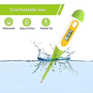 Digital Oral Thermometer for Adult and Kid, Easy@Home Accurate Fast Reading Body Temperature Thermometer for Oral and Underarm Measurement with Fever Alarm，EMT-021B-Green